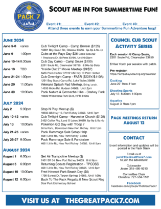 Calendar - Cub Scout Pack 7Cub Scout Pack 7 | New Port Richey, FL. Est ...